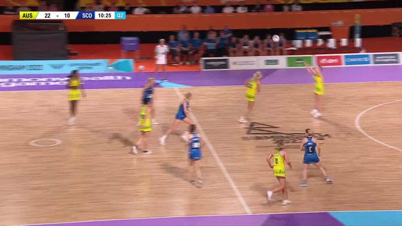 B2022: Team Australia Netball behind back pass