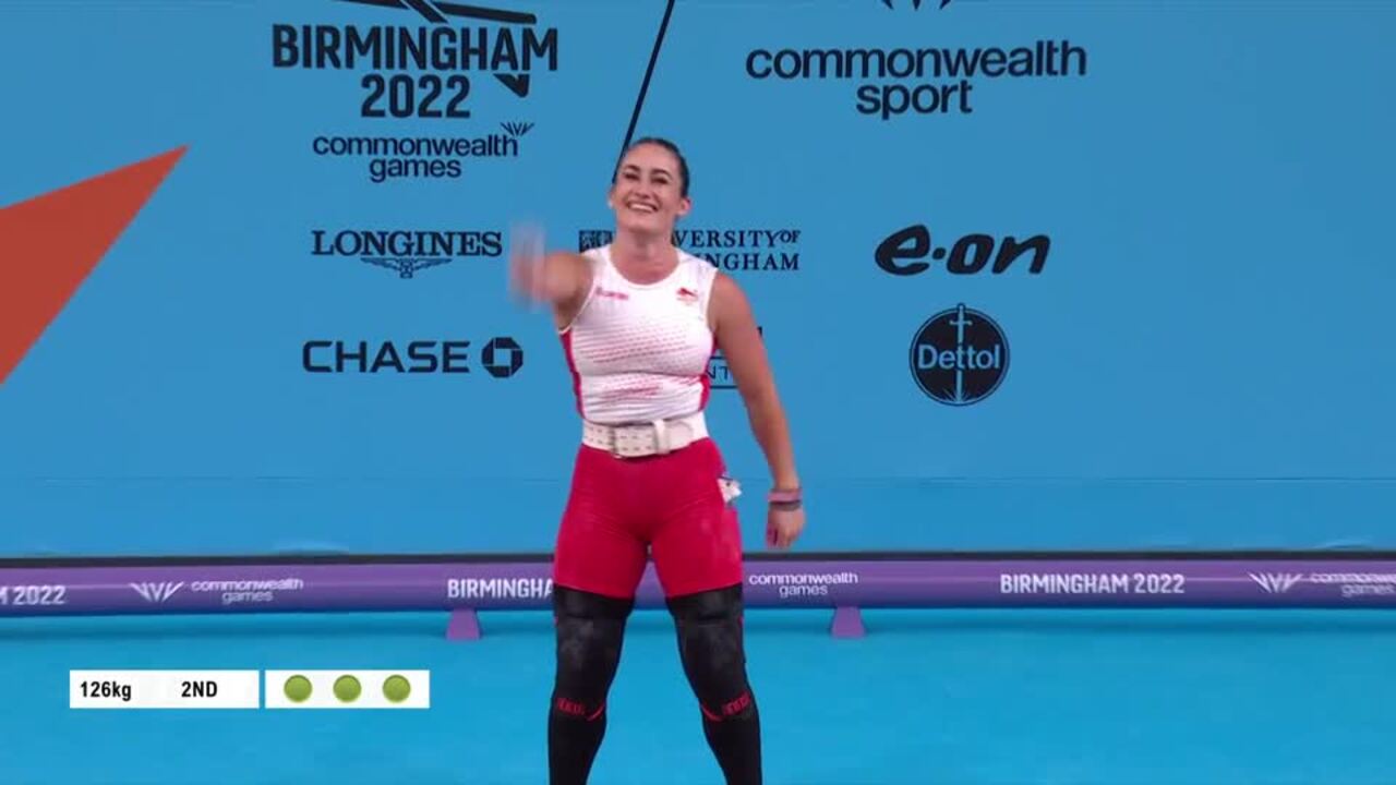 Sarah Davies wins Weightlifting 71kg Gold