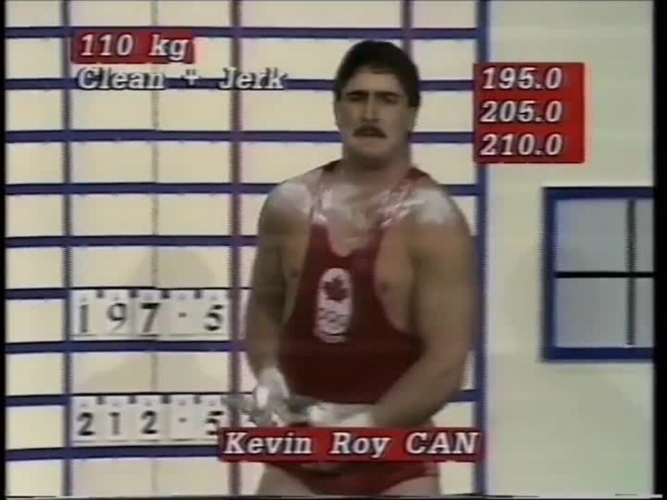 Edinburgh 1986: Canada's Kevin Roy competes in the men’s 110kg combined ...